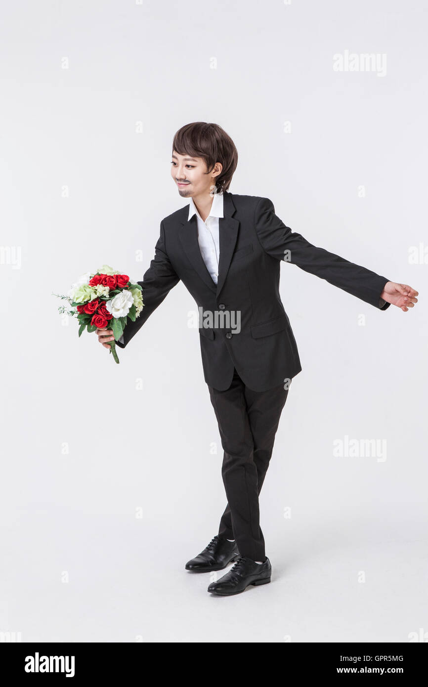 Lifestyle of businessman confessing love Stock Photo - Alamy