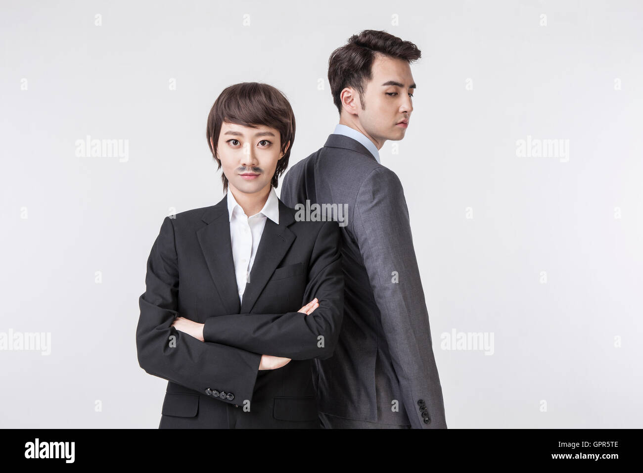 Lifestyle of business rivals Stock Photo - Alamy