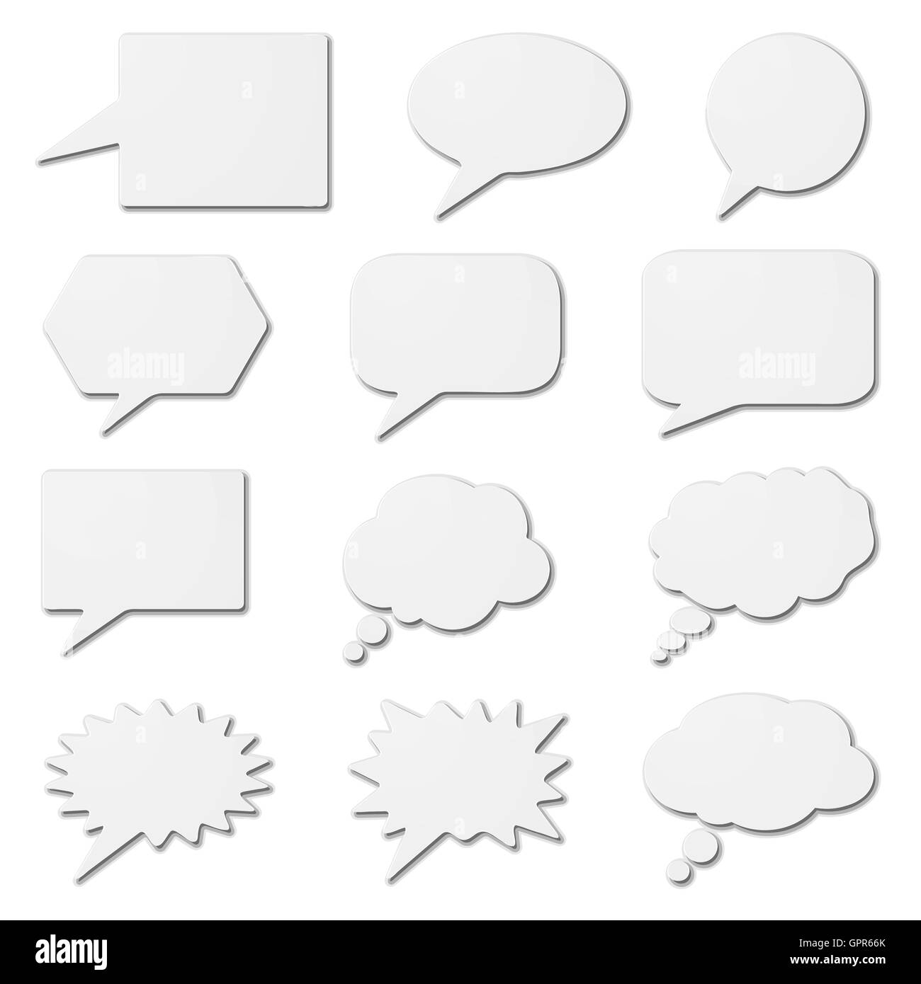 Blank white speech bubbles Stock Vector Images - Alamy