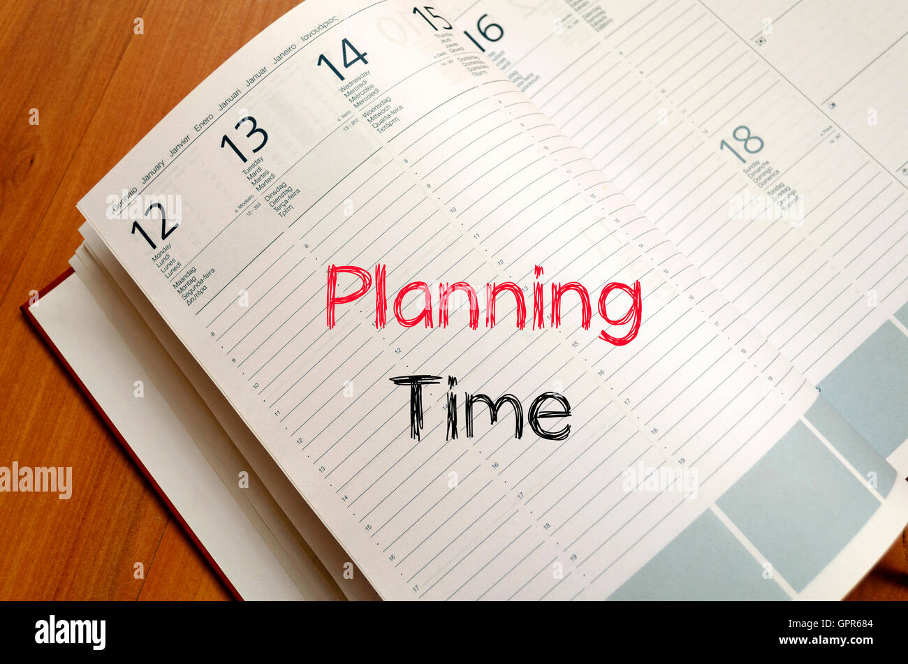 Planning time text concept write on notebook Stock Photo - Alamy