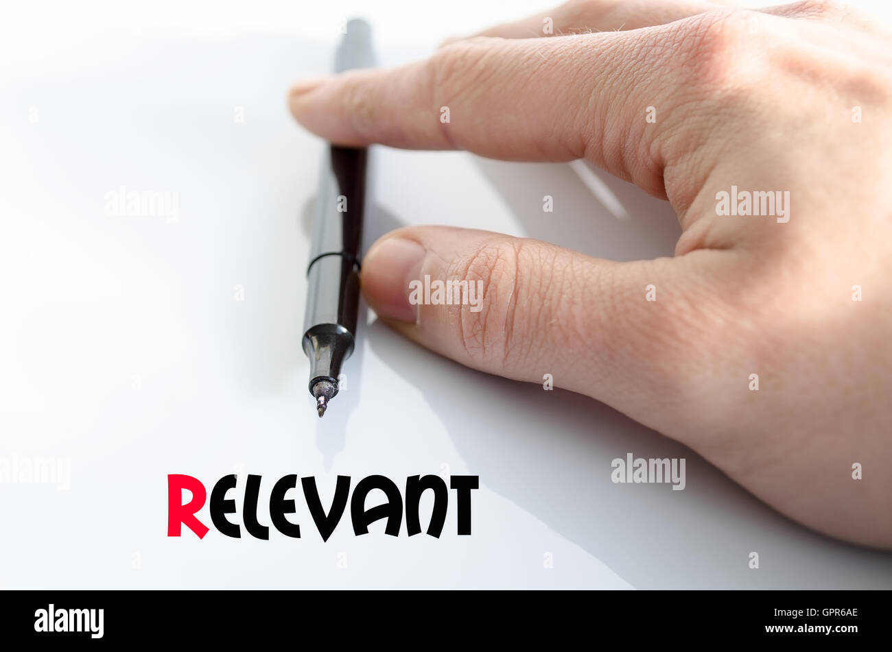 Relevant text concept isolated over white background Stock Photo - Alamy