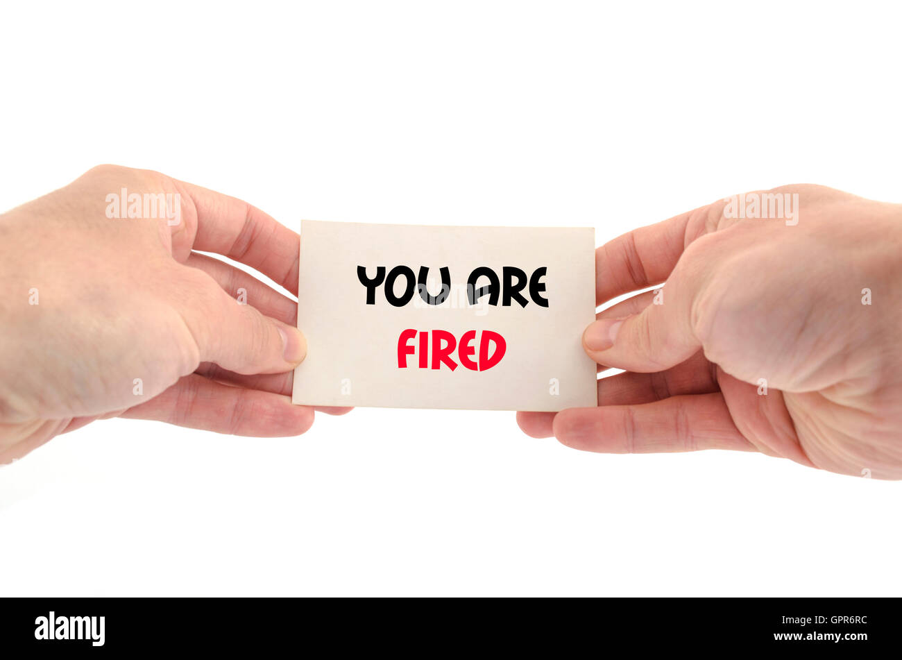 You are fired text concept isolated over white background Stock Photo ...