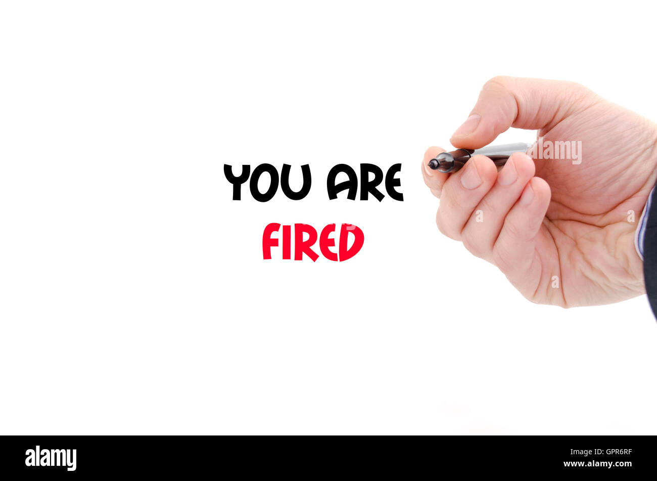 You are fired text concept isolated over white background Stock Photo ...