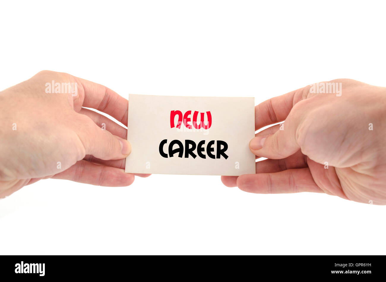 New career text concept isolated over white background Stock Photo - Alamy