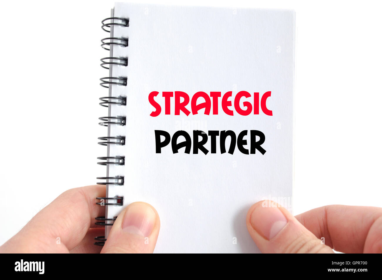 Strategic partner text concept isolated over white background Stock ...