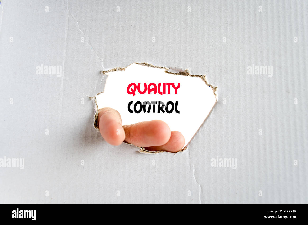 Quality control text concept isolated over white background Stock Photo ...