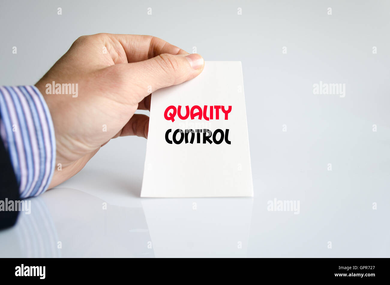 Quality control text concept isolated over white background Stock Photo ...
