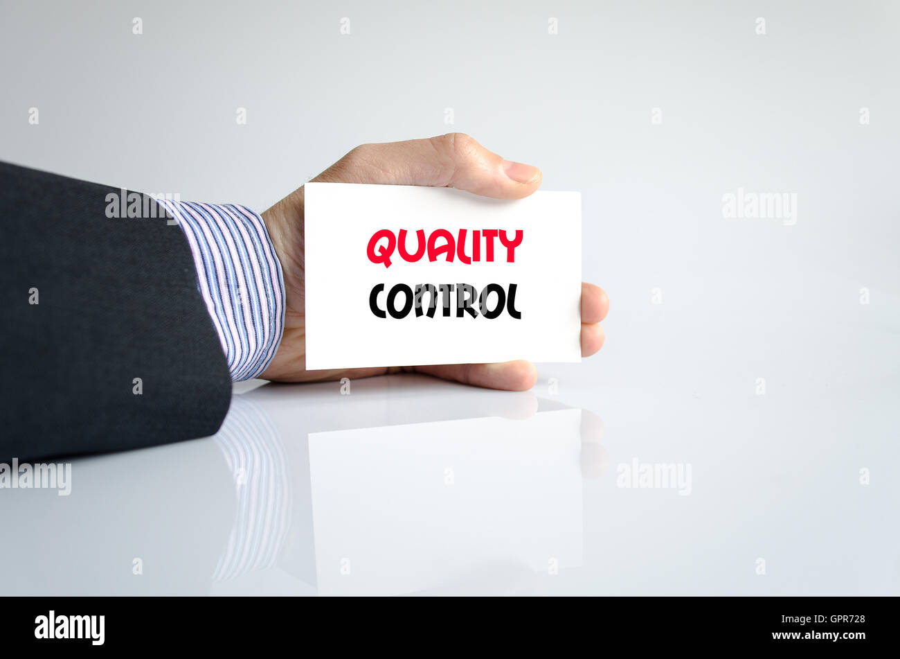 Quality control text concept isolated over white background Stock Photo ...