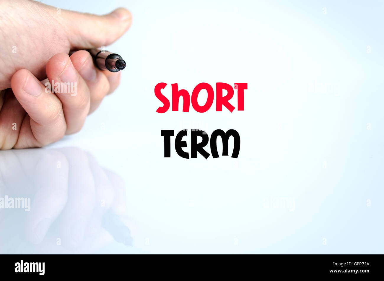 Short term text concept isolated over white background Stock Photo - Alamy