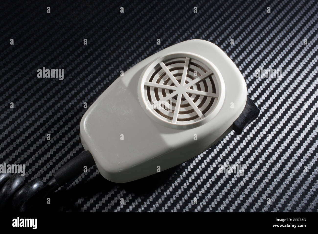 White microphone that was used with an old CB radio Stock Photo - Alamy