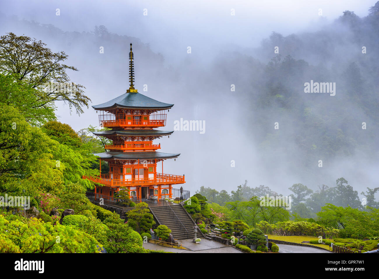 Nachi, Japan at Seigantoji Pagoda and Nachi Falls Stock Photo - Alamy