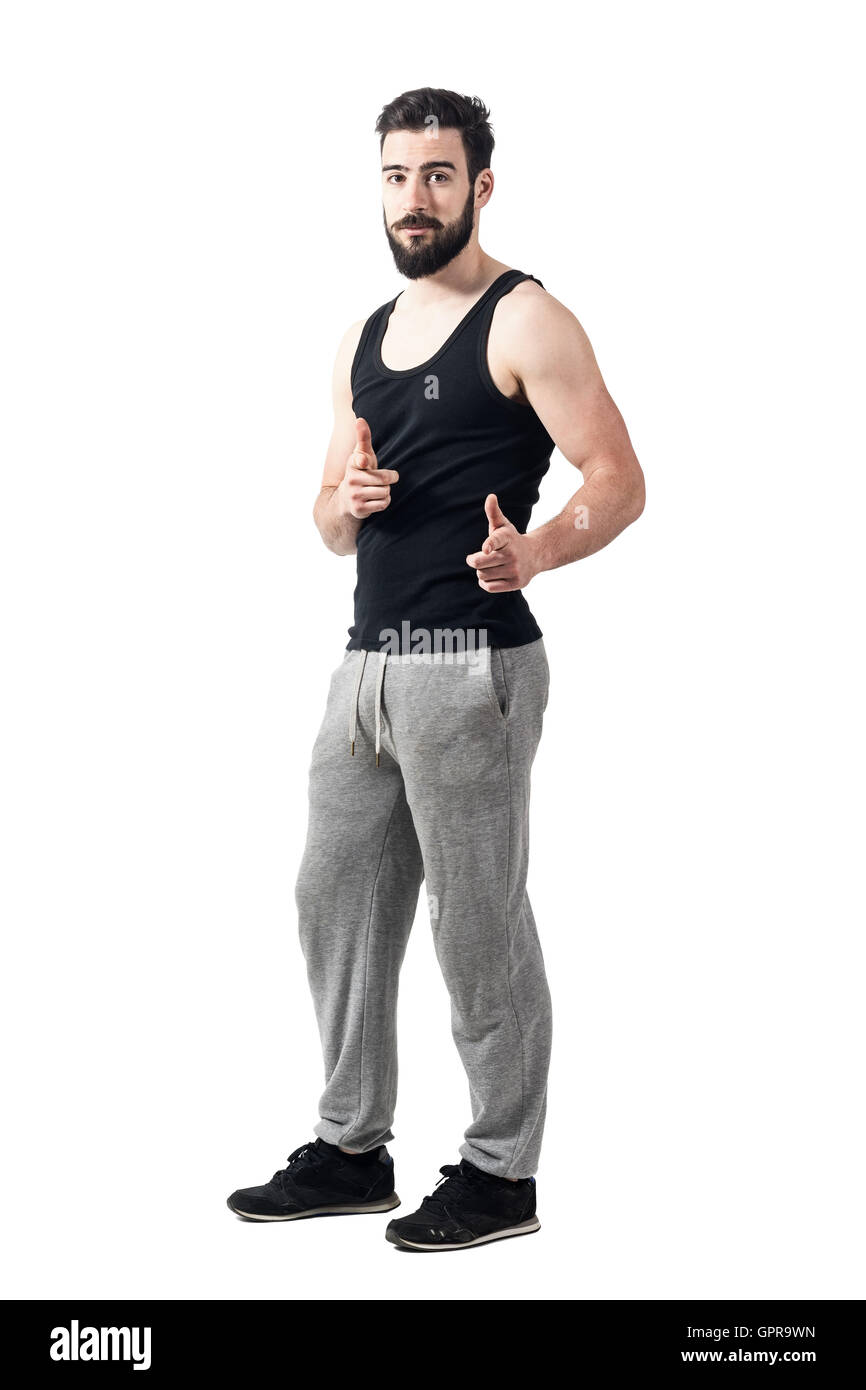 Handsome muscular man pointing healthy hi-res stock photography and ...