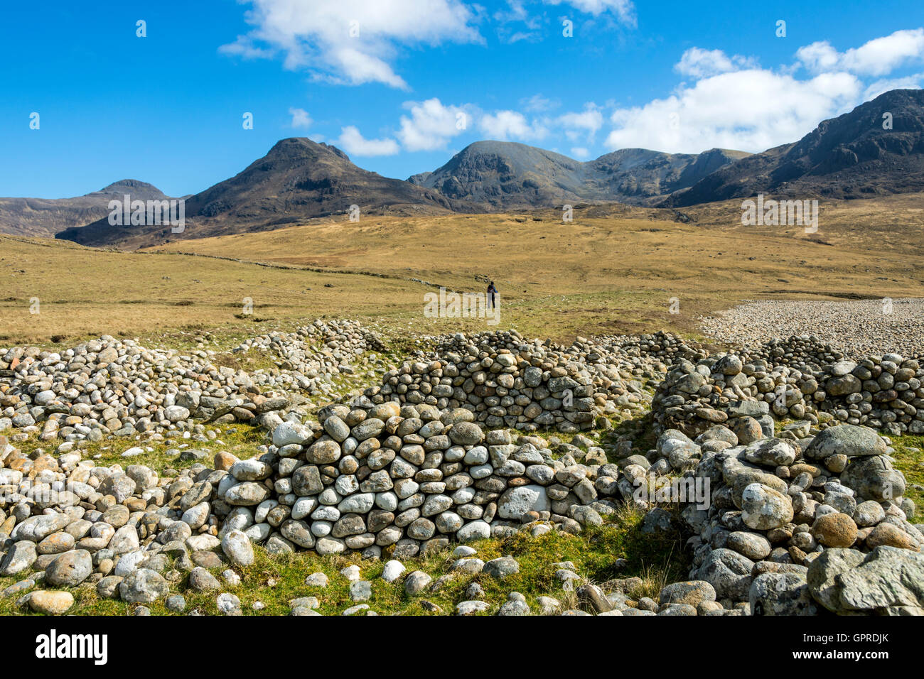 The Rum Cuillin mountains from the raised beach at Harris Bay with ...