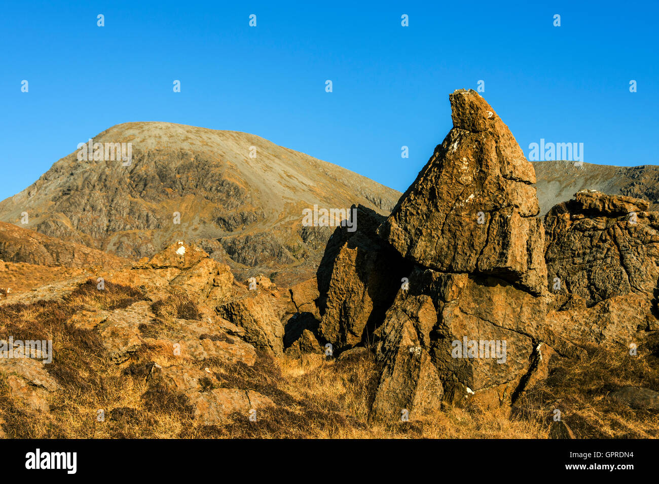 Ainshval in the Rum Cuillin hills, Isle of Rum, Scotland, UK Stock ...