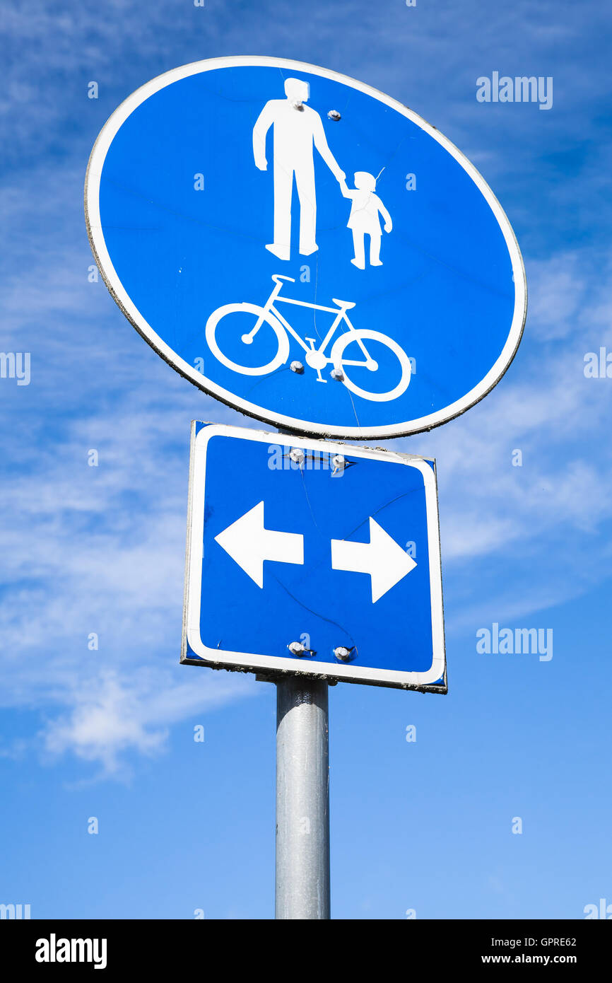 Sign bicycle only lane road hi-res stock photography and images - Alamy