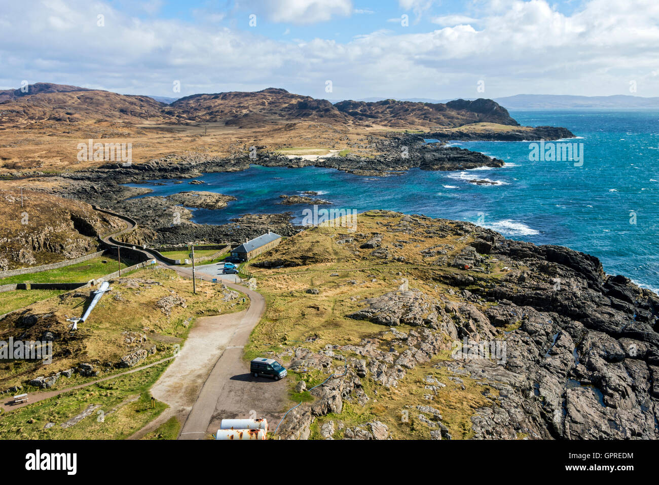 The view south from the Ardnamurchan Point lighthouse, Scotland, UK ...