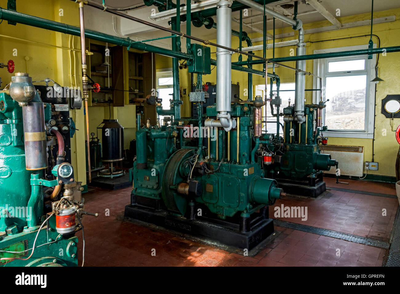 Equipment in the museum engine room at the Ardnamurchan Point ...