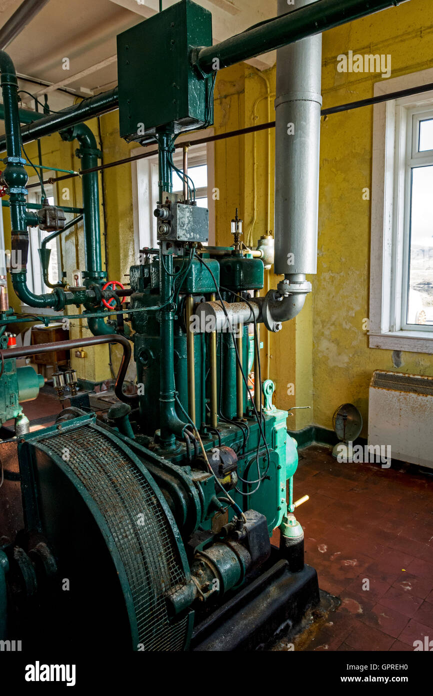 Equipment in the museum engine room at the Ardnamurchan Point ...