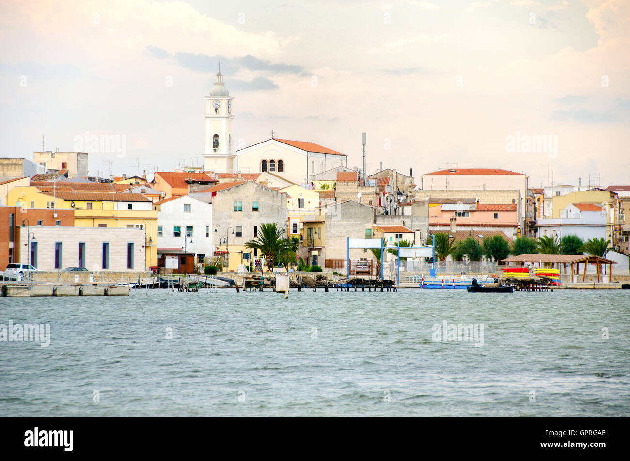 Lesina lake and village - Gargano - apulia - Italy Stock Photo - Alamy