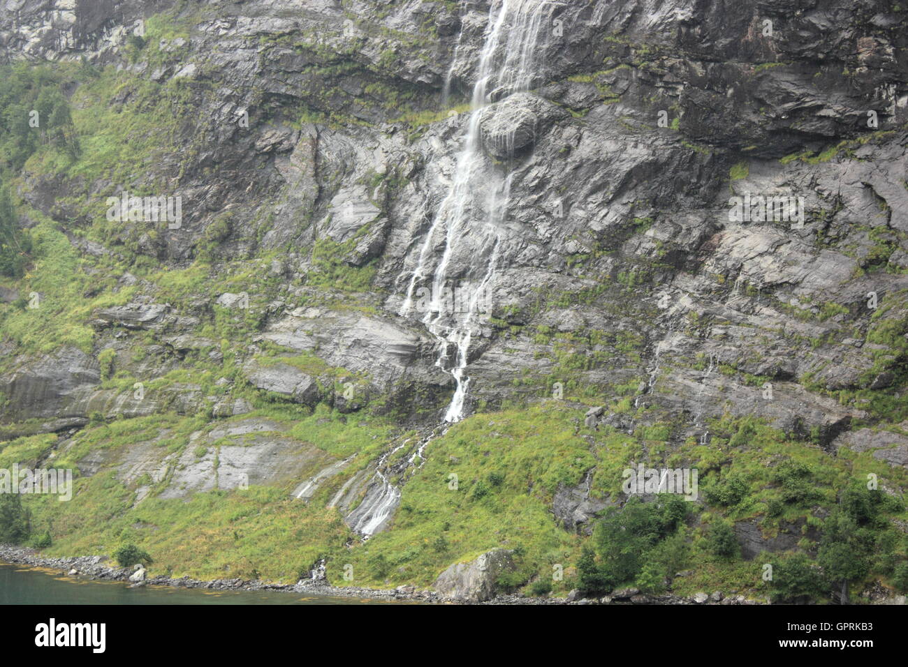Waterfall in the Norwegian fjords Stock Photo - Alamy