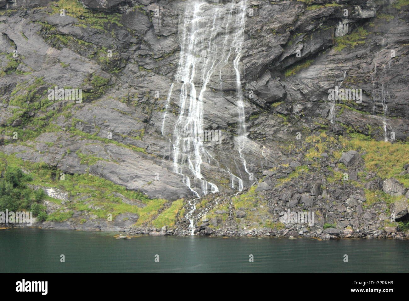 Waterfall in the Norwegian fjords Stock Photo - Alamy