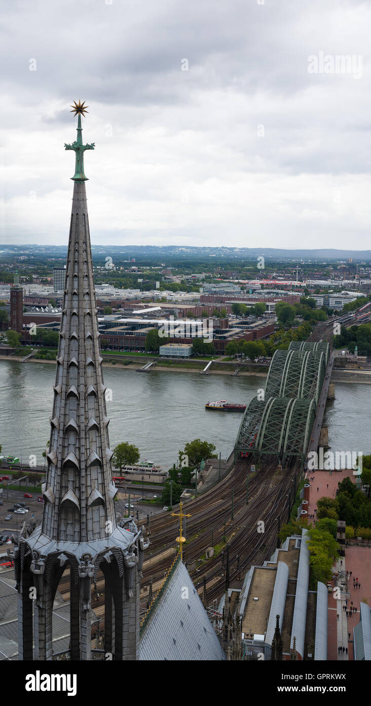 Aerial view of Cologne from the viewpoint of Cologne Cathedral Stock ...