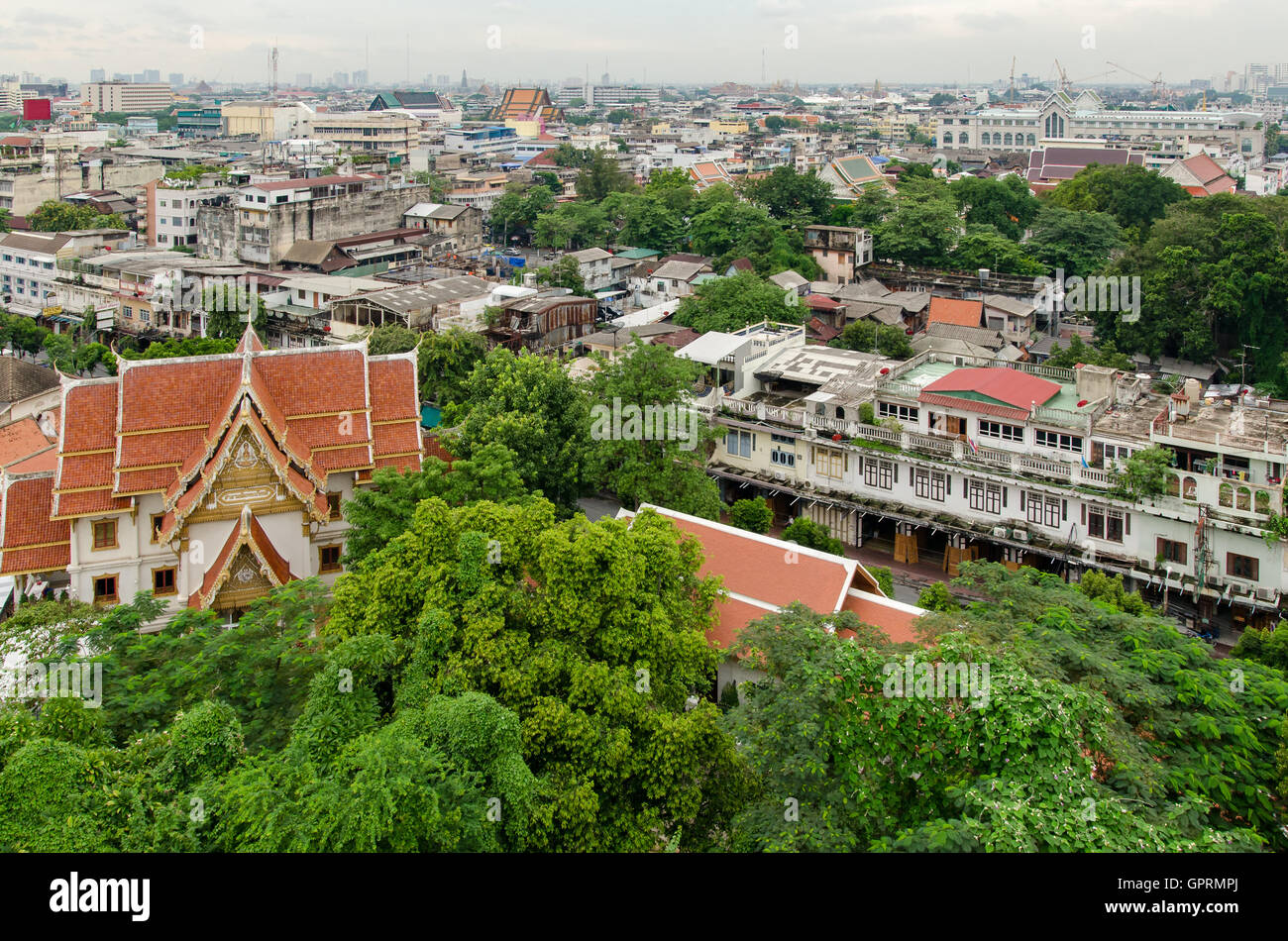 Bangkok (Thailand) skyline view from the Golden Mount Stock Photo - Alamy