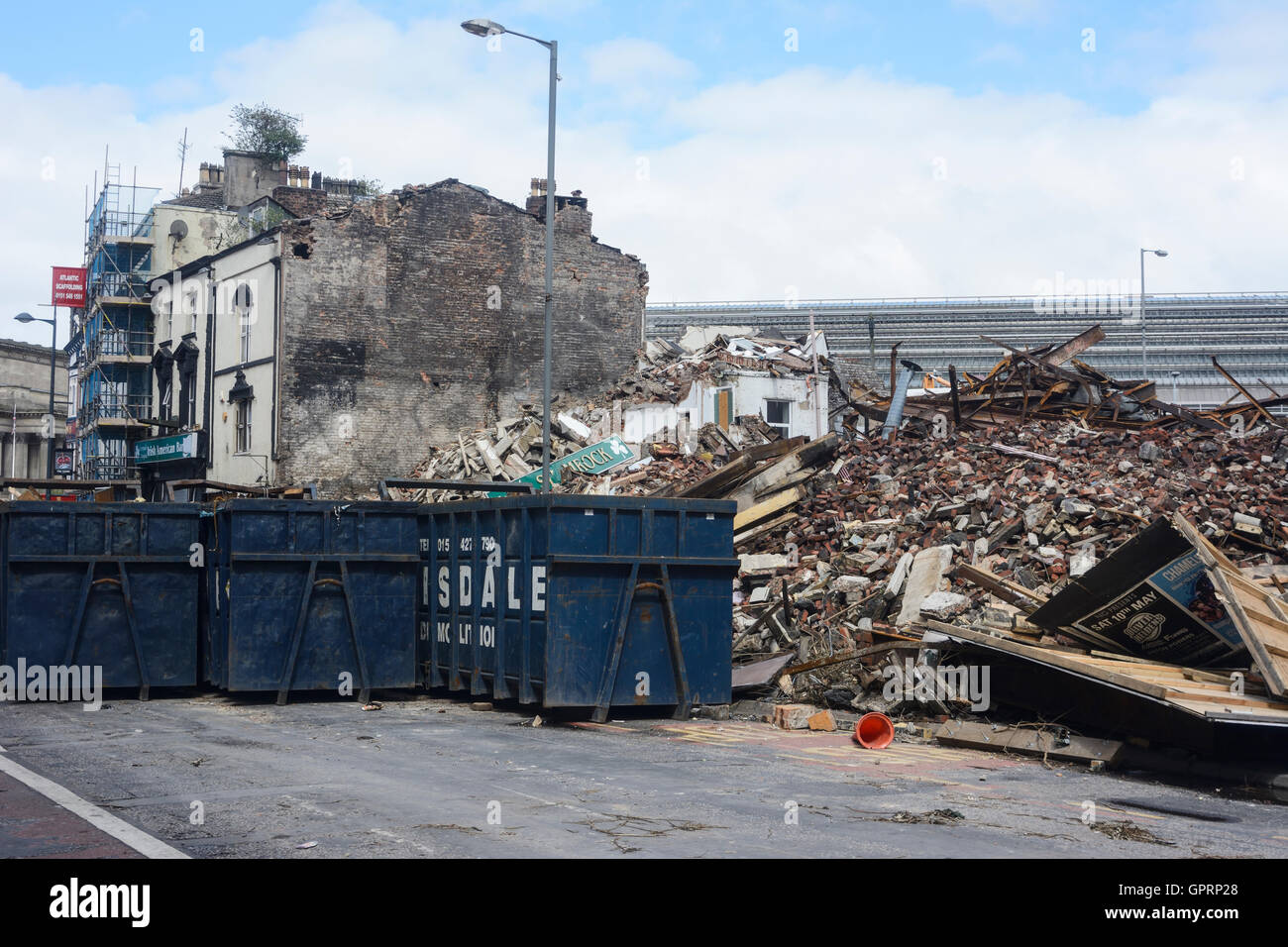 Demolition of buildings in Lime Street, Liverpool to make way for new ...