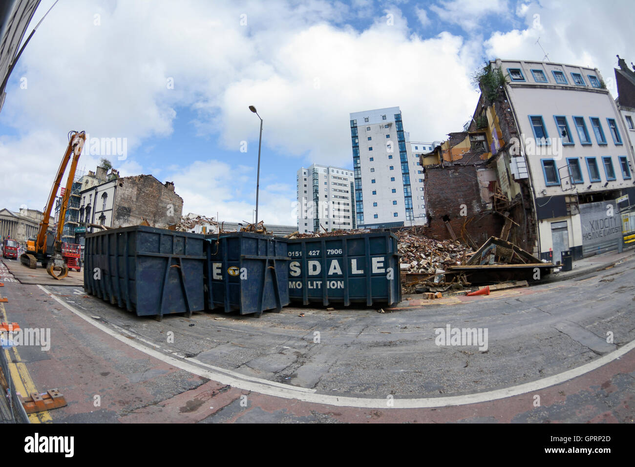 Demolition of buildings in Lime Street, Liverpool to make way for new ...