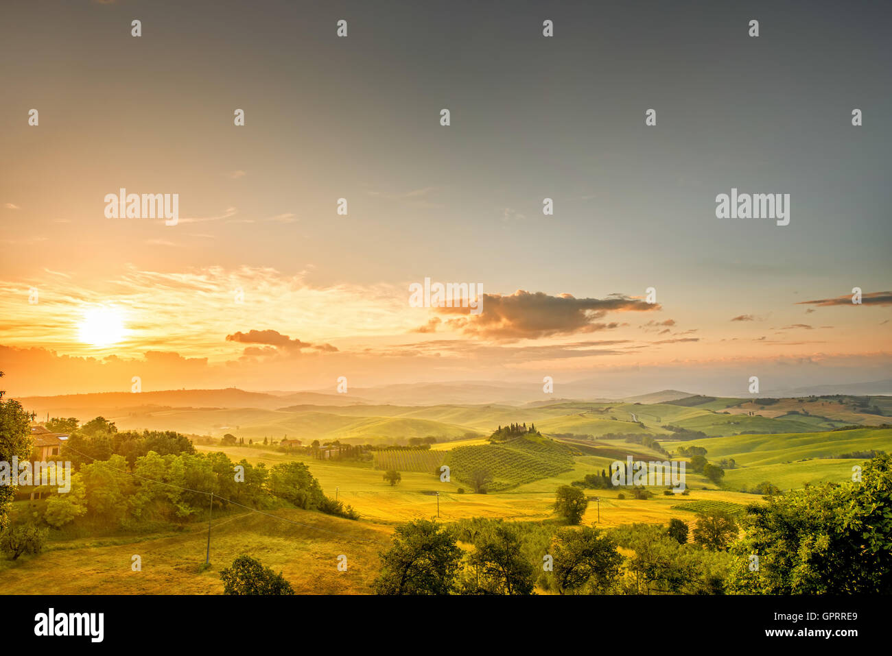 Beautiful tuscan landscape view Stock Photo - Alamy