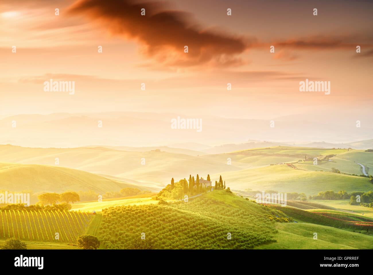 Beautiful tuscan landscape view Stock Photo - Alamy