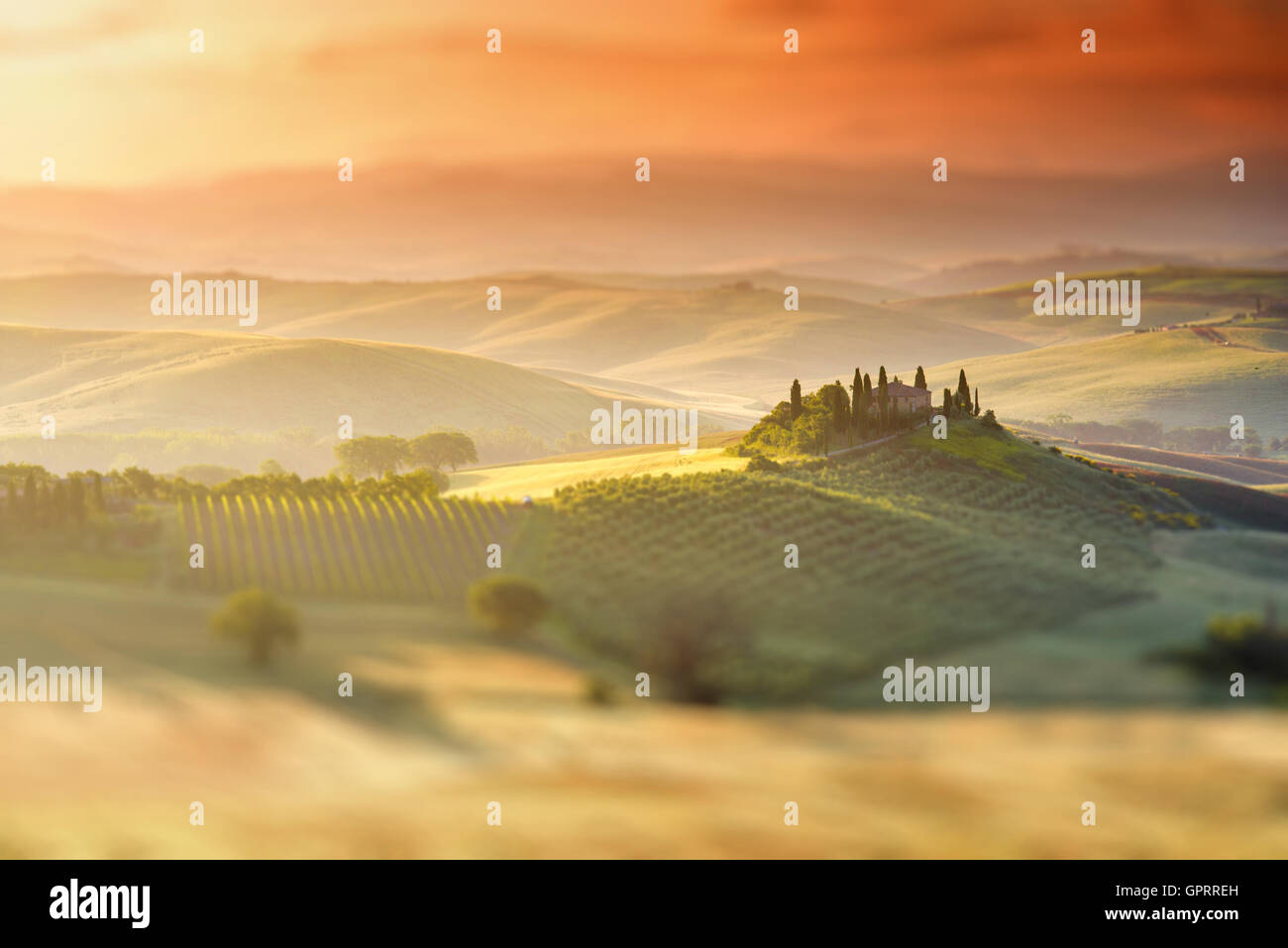 Beautiful tuscan landscape view Stock Photo - Alamy