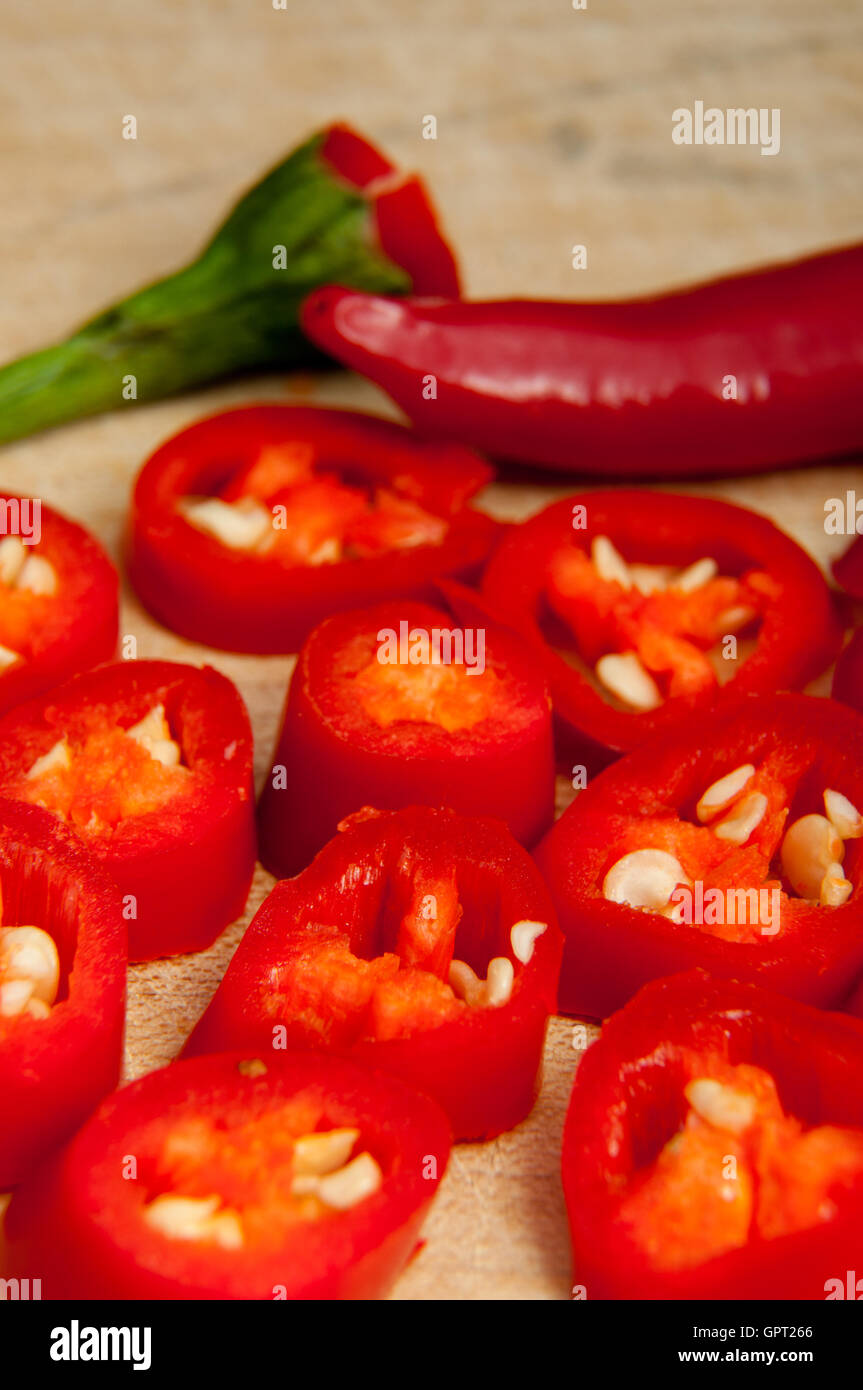 Slice chilli pepper Stock Photo - Alamy