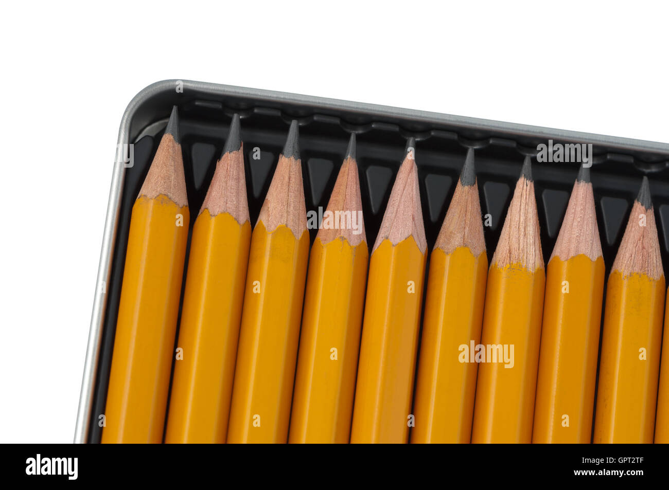 Pencils in box Stock Photo - Alamy
