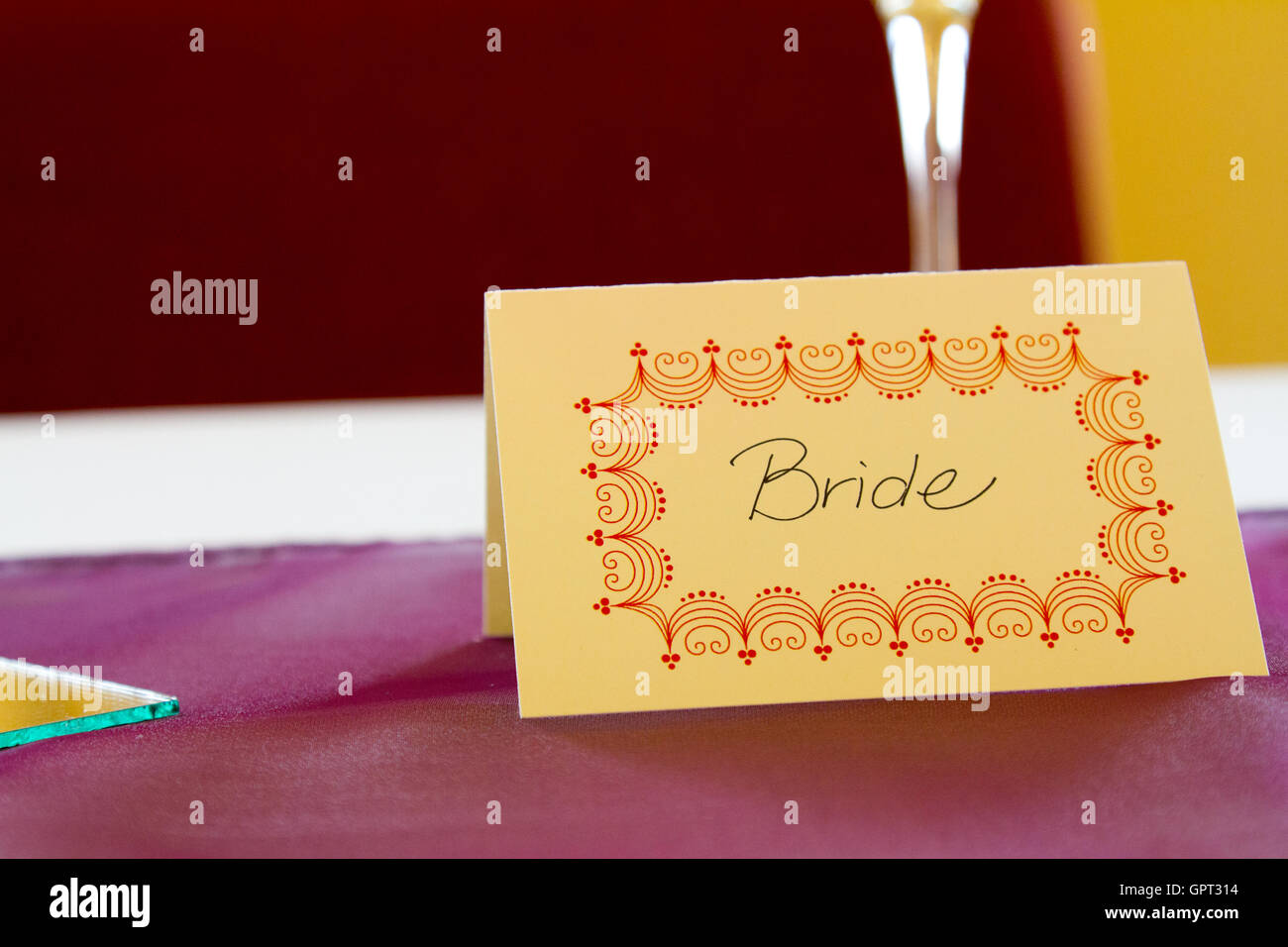 Bride Name Tag Stock Photo - Alamy