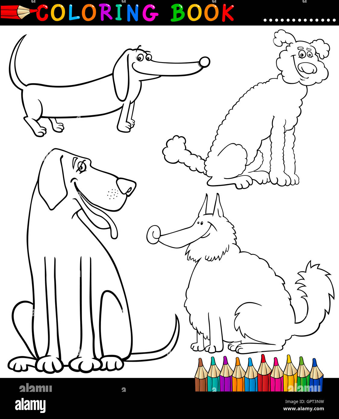 Funny big dog cartoon coloring hi-res stock photography and images - Alamy