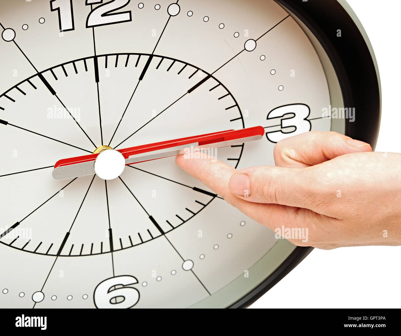 woman hands manipulating hands of clock Stock Photo - Alamy