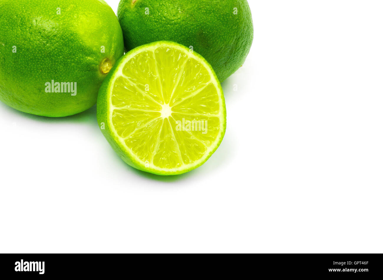 Fresh ripe lime. Isolated on white background Stock Photo - Alamy