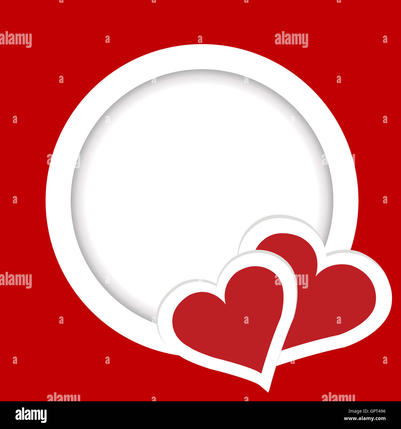 Two hearts card illustration for Valentine's Day Stock Photo - Alamy