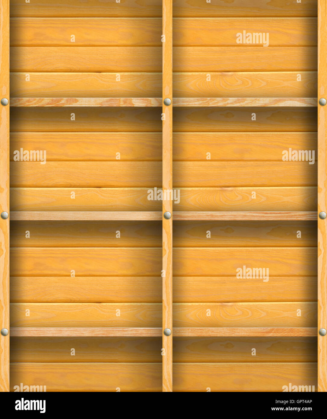 Empty wood shelf on wooden wall Stock Photo - Alamy
