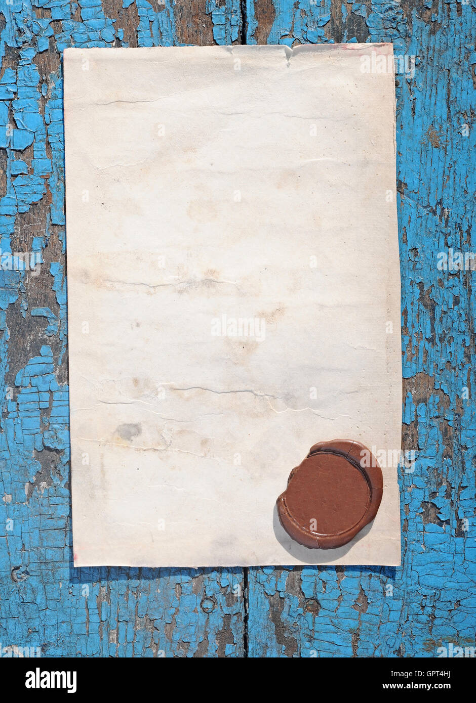 old paper with a wax seal Stock Photo - Alamy