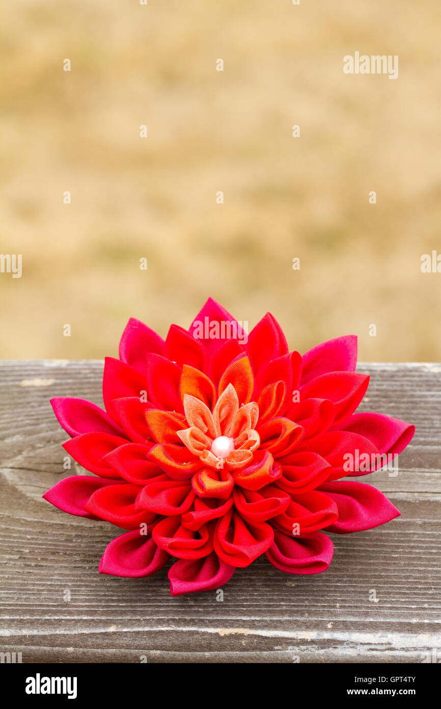 Red Fabric Flower Stock Photo - Alamy
