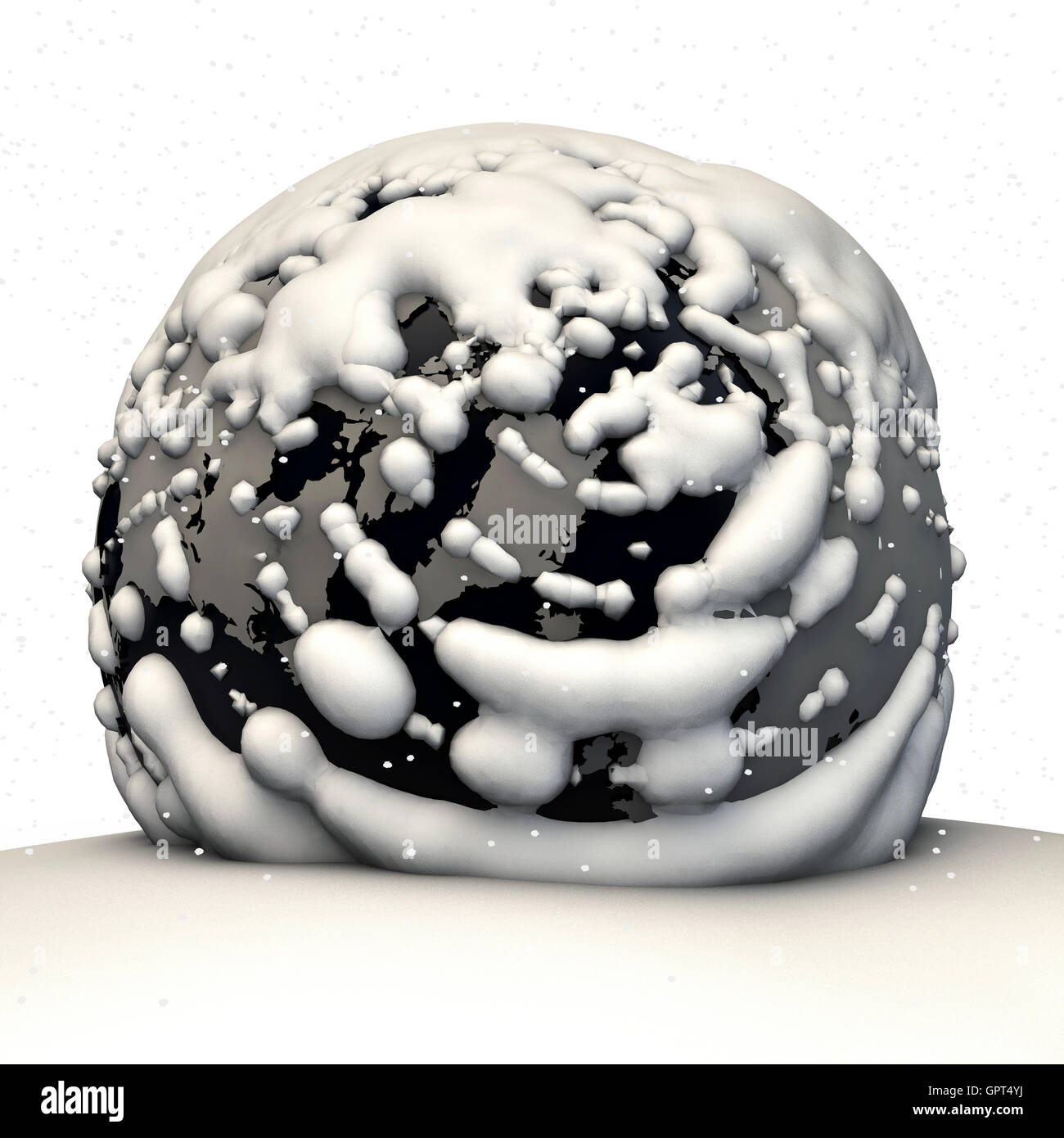 planet earth under a snow storm Stock Photo - Alamy