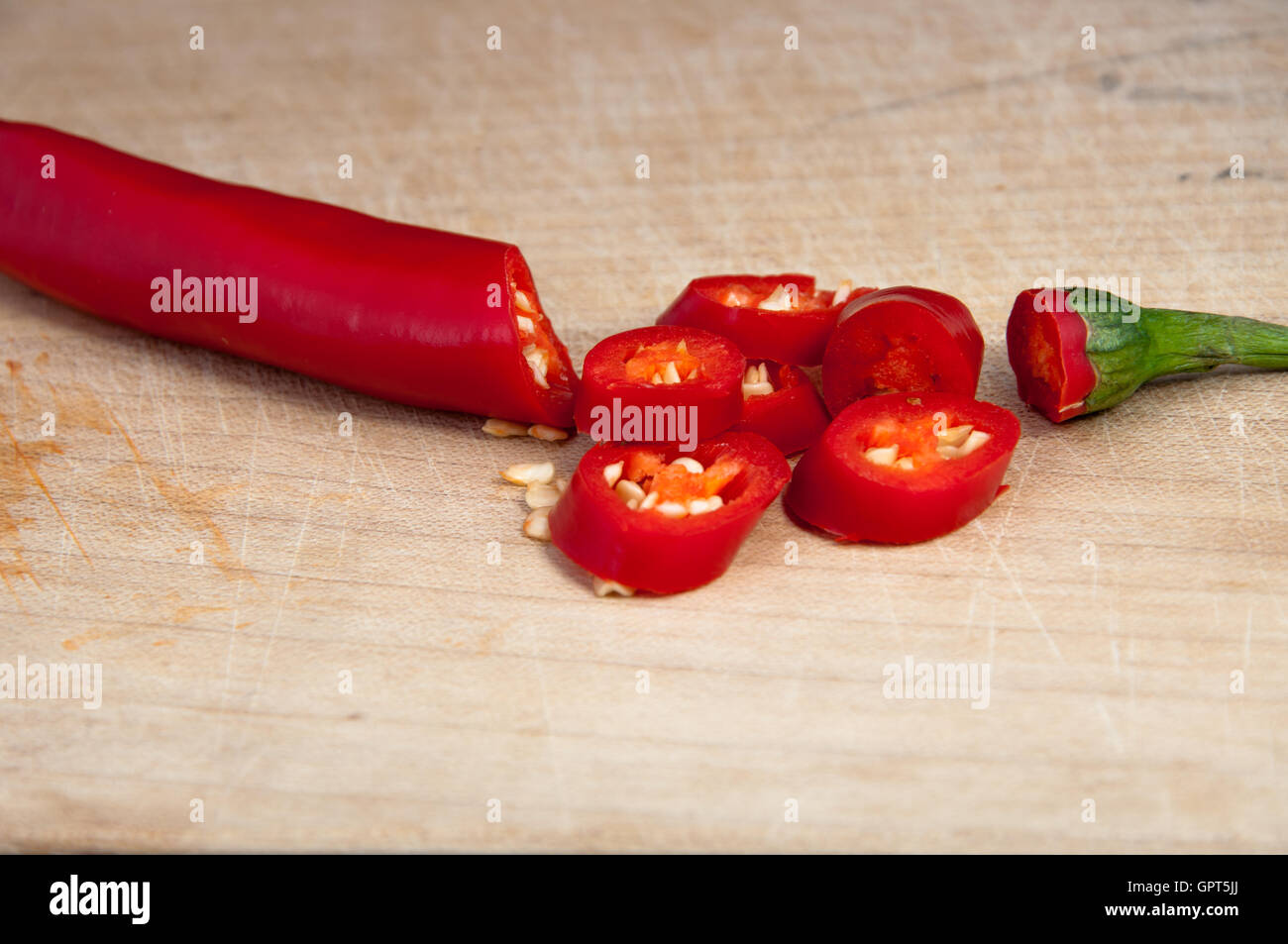 Slice chilli pepper Stock Photo - Alamy