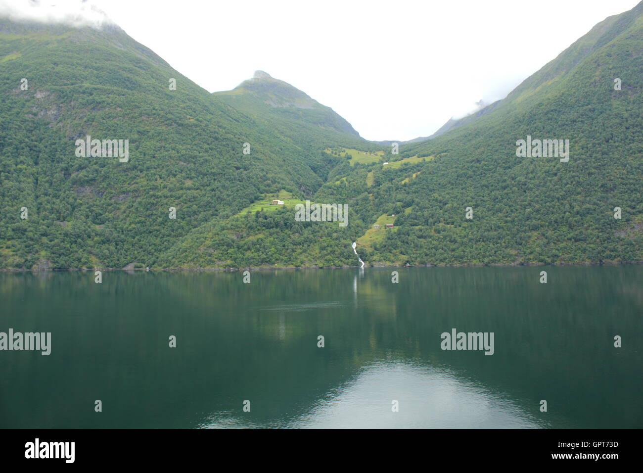 Waterfall in a Norwegian Fjord Stock Photo - Alamy