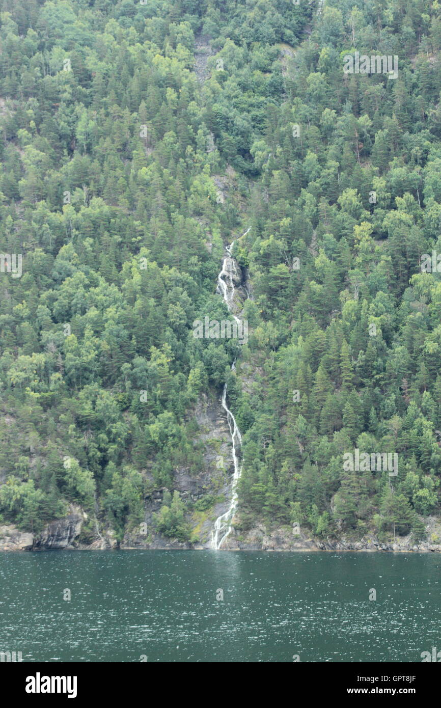 Waterfall in the Norwegian Fjords Stock Photo - Alamy