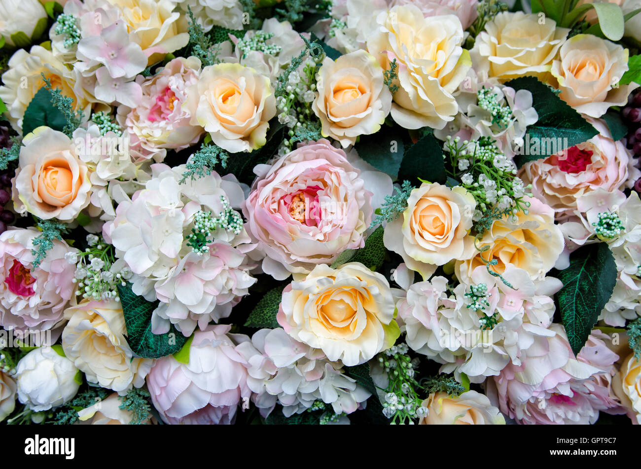 Floreal decoration with beautiful flowers Stock Photo - Alamy