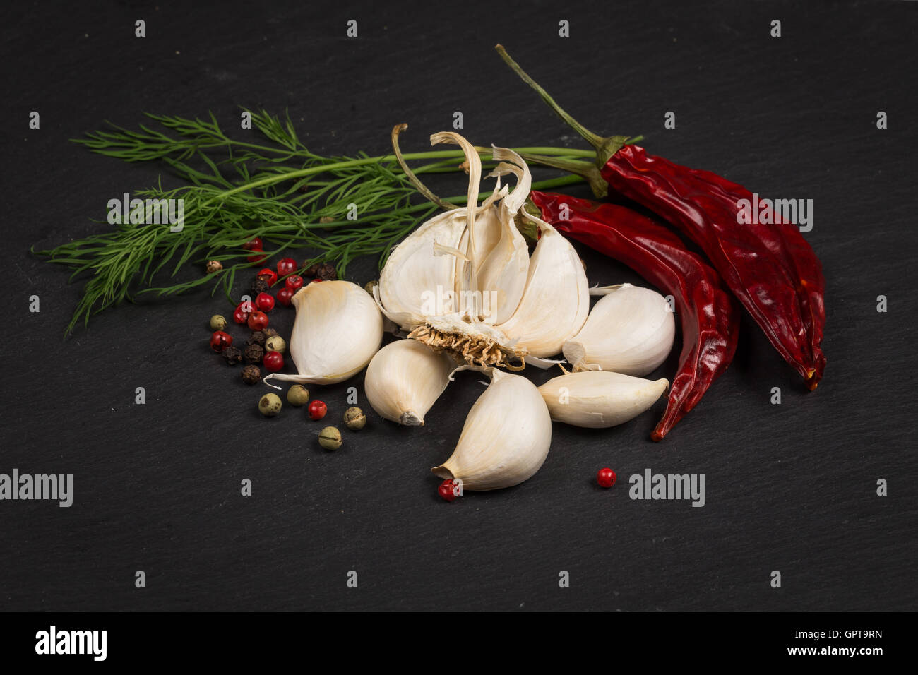 Seasoning ingredients for cooking - spices, pepper mix, chili pepper ...