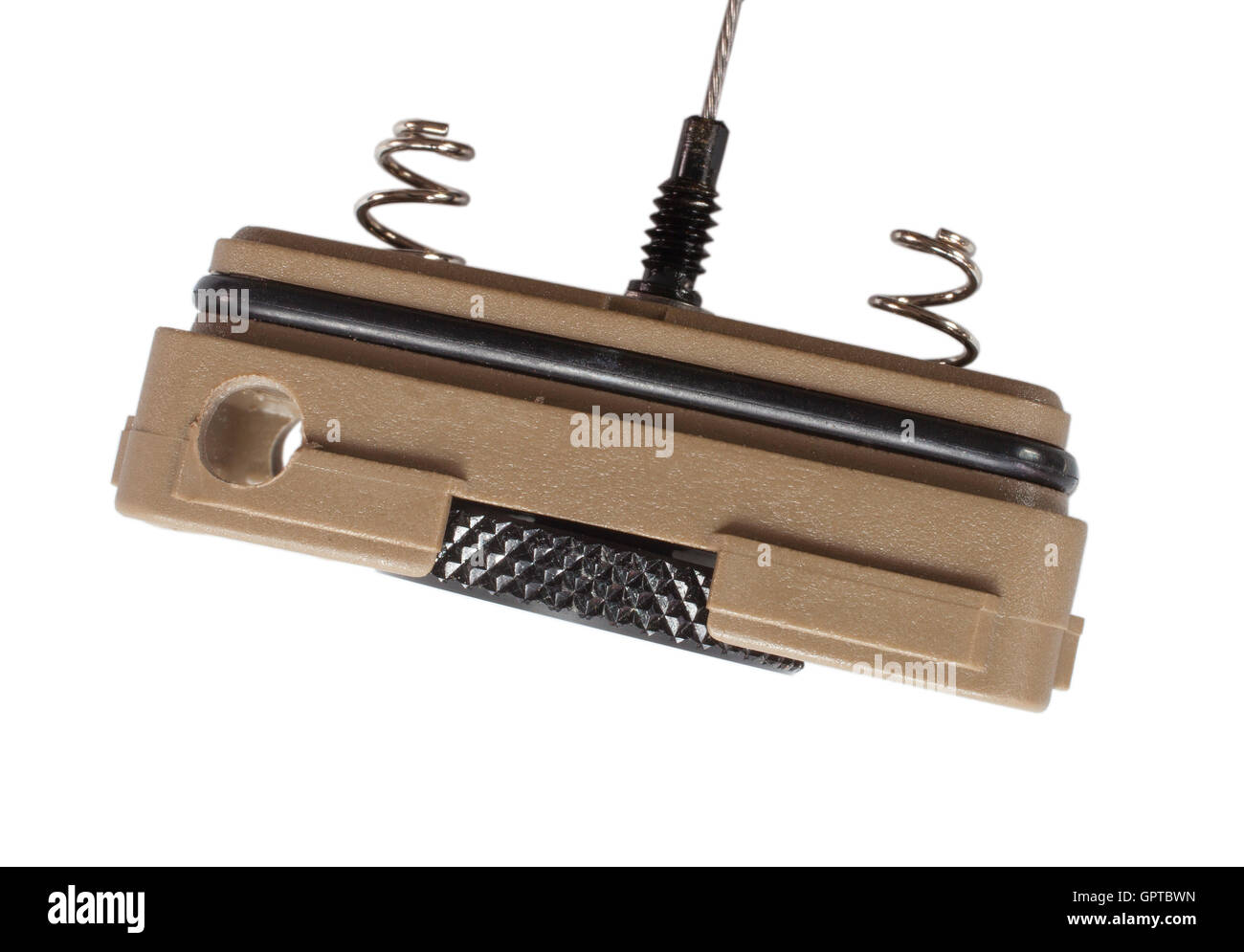 Flashlight battery cap and thick gasket isolated on white Stock Photo ...