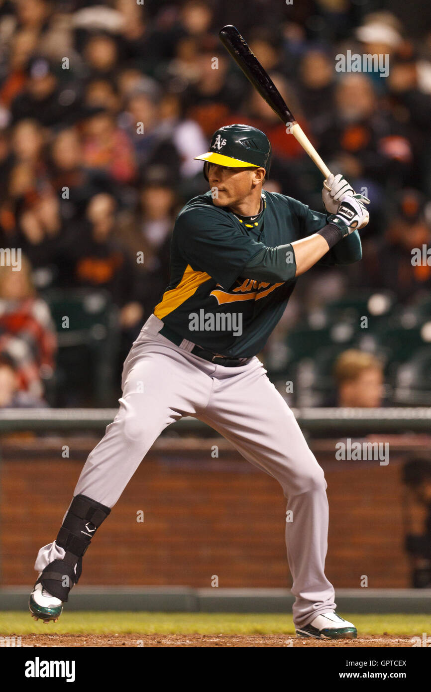 March 28, 2011; San Francisco, CA, USA; Oakland Athletics right fielder ...